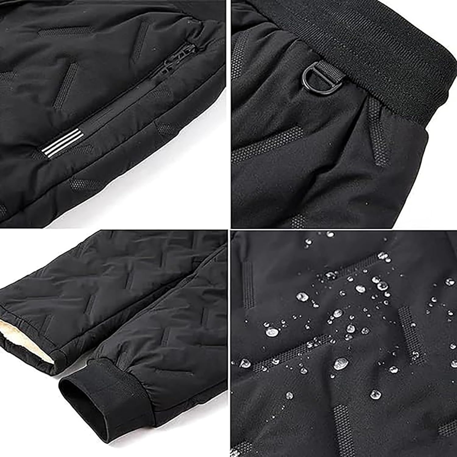 Dododz - Dododz Unisex Fleece Trousers,Unisex Fleece Jogging Bottoms,Men Winter Warm Waterproof Lightweight Sweatpants (Black-Jogging,XXL)