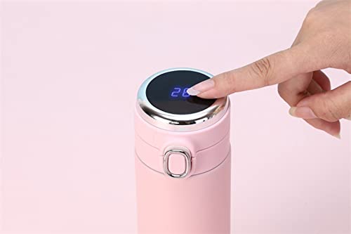 GABERG Water Coffee Bottle Double Wall Vacuum Insulated Bottle Smart with Led Temperature Display (Beige)