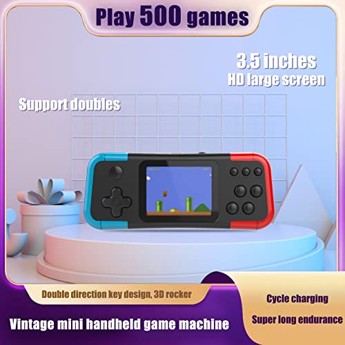 Handheld Game Machine with Built-in 500 Super Classic Games, Portable Video Game Player That Support Playing on TV, 8 Bit 3.5 Inch Screen Mini Retro Electronic Game Machine