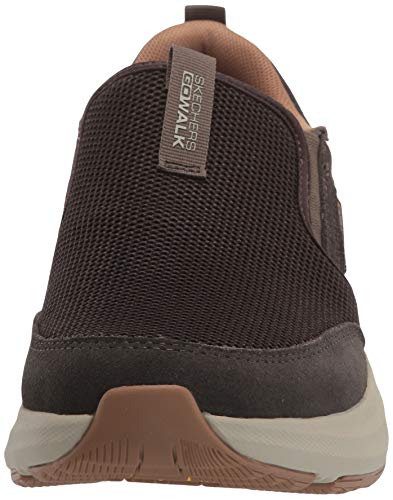 Skechers Men's Go Walk Outdoor-Athletic Slip-On Trail Hiking Shoes with Air Cooled Memory Foam, Brown, 12