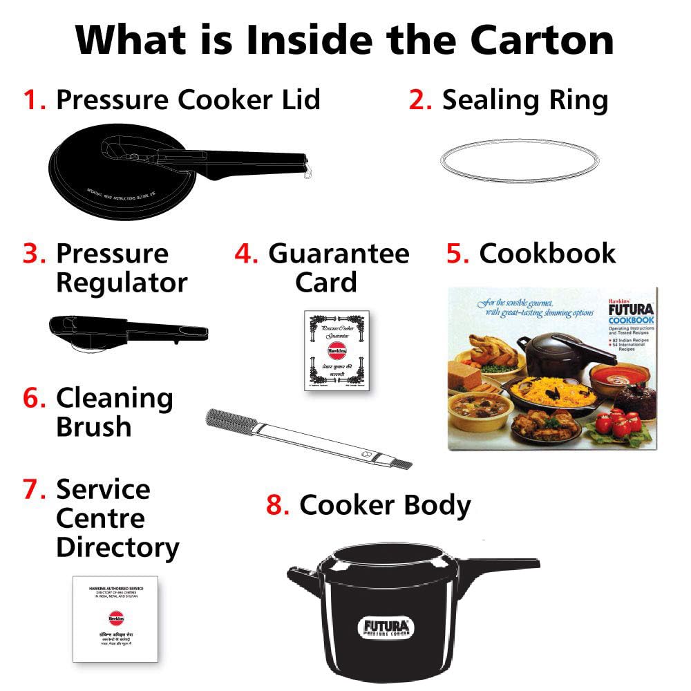 Hawkins Futura Hard Anodised Pressure Cooker, 7-Liter