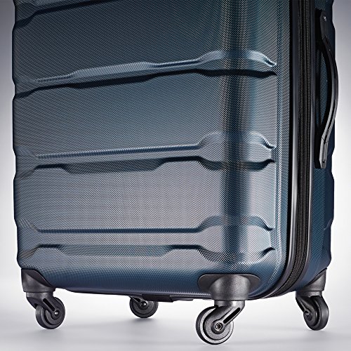 Samsonite 68311-2824 Omni Hardside Luggage Nested Spinner Set 20 Inch, 24 Inch, 28 Inch - Teal Bundle w/Deco Gear Luggage Accessory Kit (10 Item)