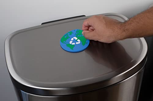Recycle and Trash Magnets 2 Set, Trash Recycle Magnet for Trash Cans & Recycle Bin, Strong Earth Recycle Sticker for Trash Can, Kitchen Trash Can Combo Labels, 3.35 Inch Diameter