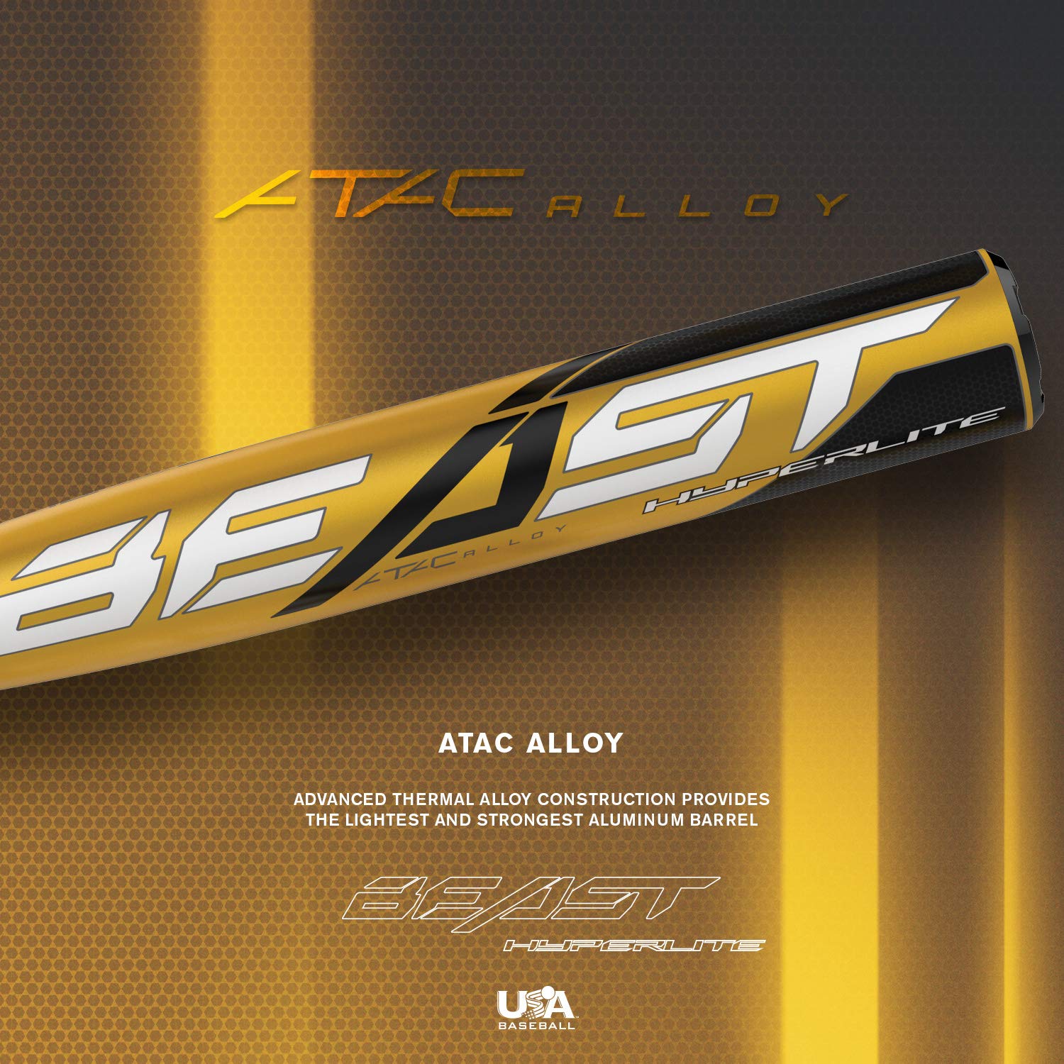 EASTON Beast Hyperlite -12 (2 1/4") USA Youth Baseball Bat | 29 inch / 17 oz | 2019 | 1 Piece Aluminum | ATAC Alloy | Lizard Skin Grip