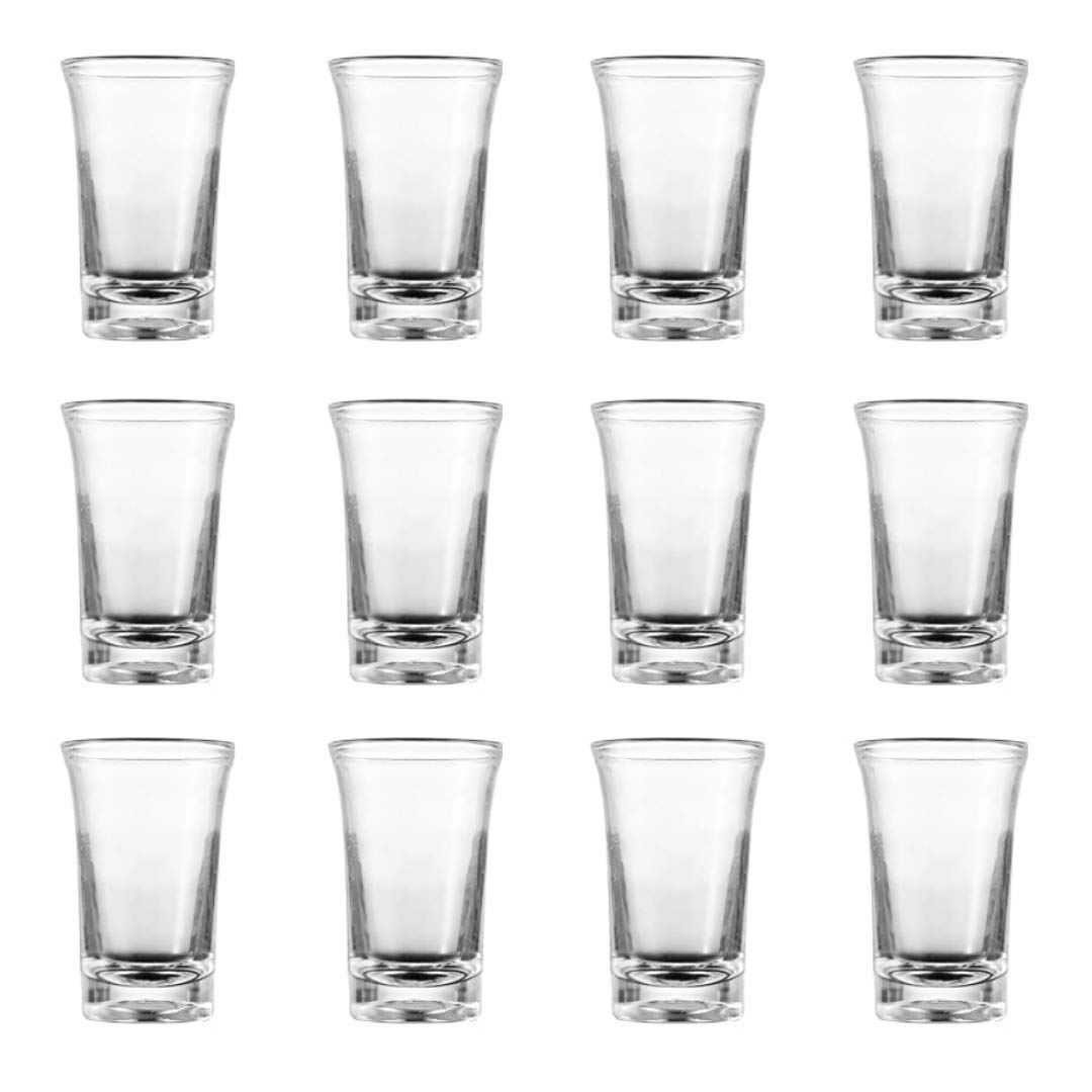 Generic 12 Pack heavy base Acrylic Plastic Shot Glasses, Unbreakable shot glass Perfect for Shot Dspenser, Bars, Parties, All Liquor, Cocktails & Family Game Night, (Capacity 1.2 oz Clear 12 Pack)
