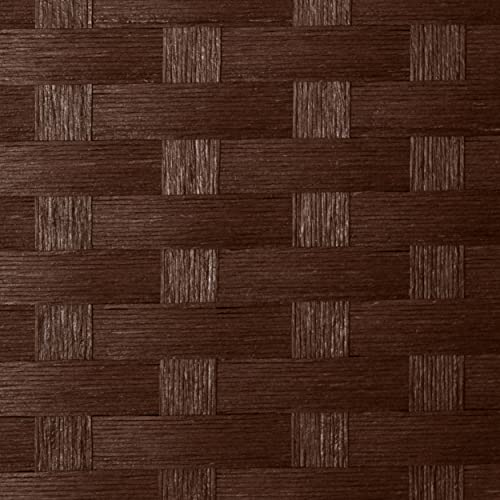 Red Lantern 3 ft. Short Woven Fiber Folding Screen - 4 Panel - Dark Mocha