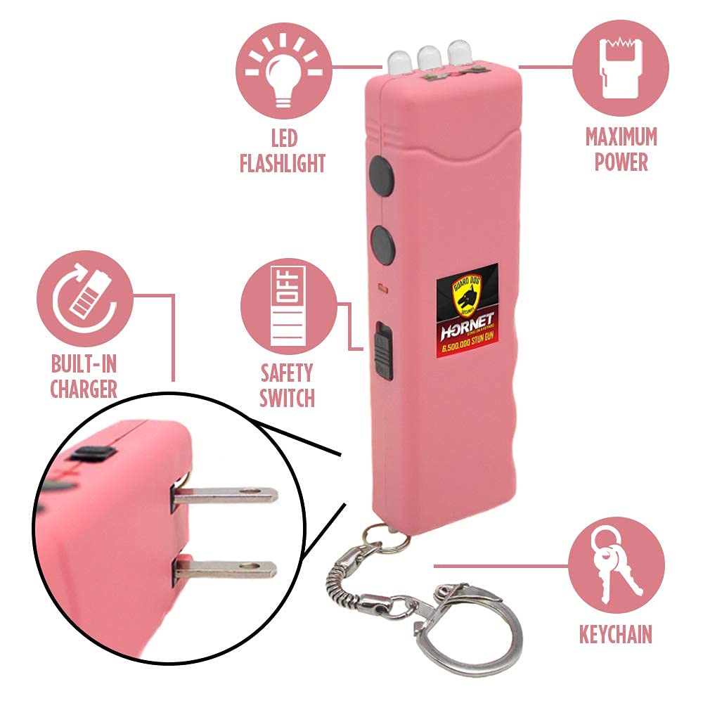 Guard Dog Pepper Spray Stun Gun Combo Pack - Self Defense Keychain Set, Personal Safety Devices for Women, Home Defense & Self Defense Kit - Pink