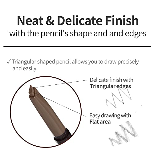 ETUDE Drawing Eye Brow #7 Light Brown 21AD | Long Lasting Eyebrow Pencil for Soft Textured Natural Daily Look Eyebrow Makeup | K-beauty