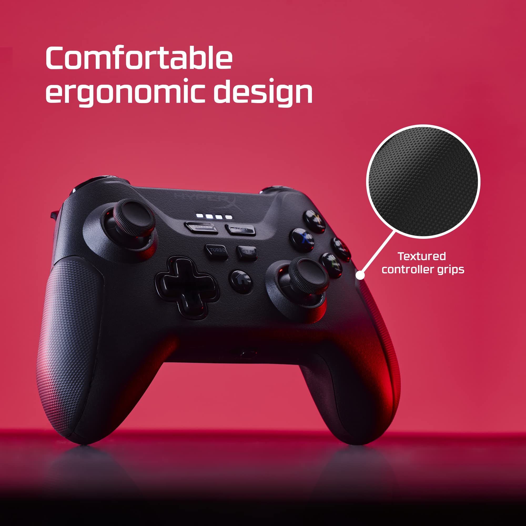 HyperX Clutch β Wireless Gaming Controller for Android and PC, Cloud and Mobile Gaming, Bluetooth, 2.4GHz Wireless, USB-C to USB-A Wired Connection, Standard Button Layout, Detachable Phone Clip (Renewed)