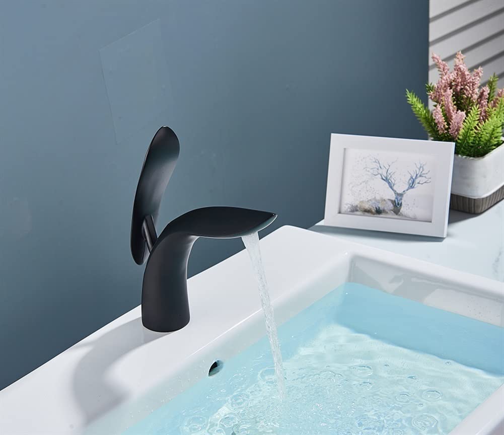 ItoNc Kitchen Sink Mixer Taps Bath Faucets, Rose Brass Basin Faucet, Solid Cold and Hot Water Mixer, Bathroom Faucet, Single Handle Water Sink Tap Compatible with Balcony Laundry,Kitchen faucets
