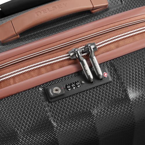 DELSEY Paris St. Tropez Hardside Expandable Luggage with Spinner Wheels, Black, 3-Piece Set (21/24/28)