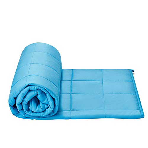 TONGDADA Kids Weighted Blanket | 40''x60'',7lbs | for Child Between 55-80 lbs | Premium Cotton Material with Glass Beads | Teal
