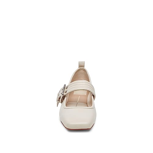 Dolce Vita Women's ARORA Ballet Flat, Ivory Crinkle Patent, 8.5