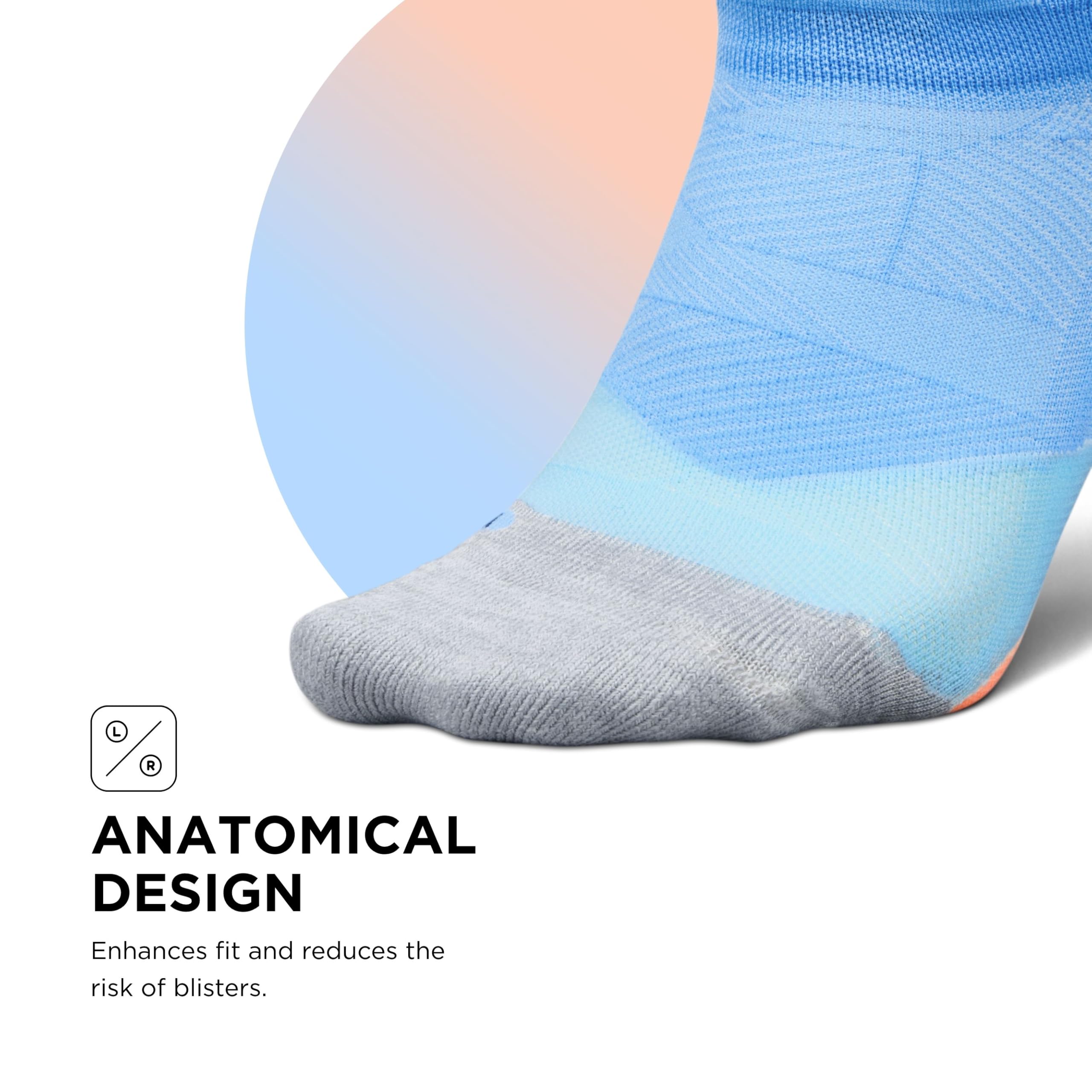 Feetures Elite Light Cushion No Show Tab Ankle Socks - Sport Sock with Targeted Compression - Bust Out Black, M (1 Pair)