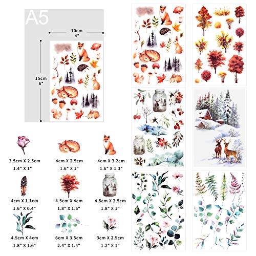 Rub On Transfer Sticker Scrapbook Stickers Flower Stickers Decoration Sticker Planner Stickers Plant Stickers for Scrapbooking Diary Album Journals DIY Arts and Crafts (Forest)