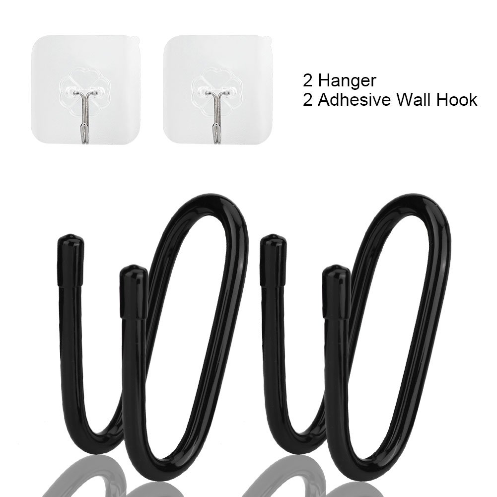 Eboxer Adhesive Wall Hooks, Transparent Reusable Heavy Duty Adhesive Hooks Wall Hanger for Switch, for, for, Headphone and Hanging Key Hat Coat, Adhesive Wall Hook + Hanger