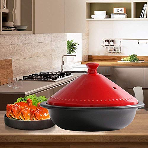 Tagine Pot, 17cm Ceramic Casserole, Japanese Style Braised Rice Pot, Open Flame and High Temperature Resistance, Household Steamer Stew Pot, Clay Pot Oven