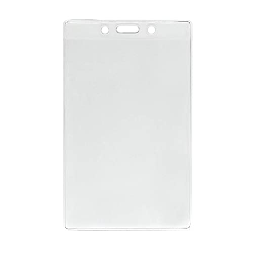 Premium Heavy Duty 3 1/4 X 5 Extra Large ID Badge Holder - Clear Vinyl 3x5 Vertical Card Sleeve for Name Badges, Sporting Events and Trade Shows by Specialist ID