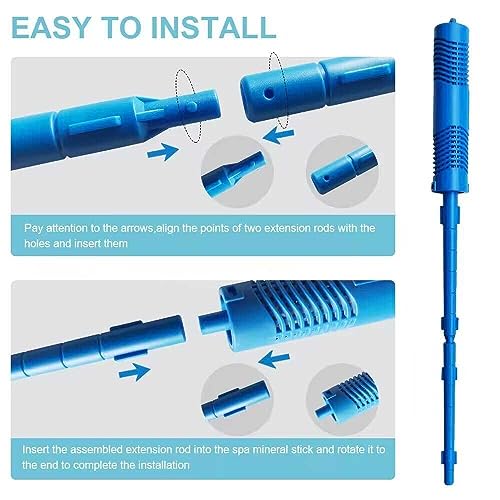 Joepoe SPA Mineral Stick,Hot Tub Stick Parts with 4 Months Lifetime Cartridge Universal for Hot Tub&Pool (Blue,3-Pack)