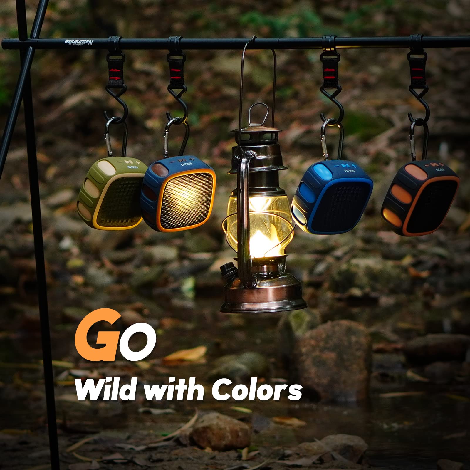 DOSS Waterproof Bluetooth Speaker: Bluetooth 5.0 Dual Pairing Loud Wireless Mini Speaker, 22H Playtime, IP67 Waterproof and Dustproof, Portable Outdoor Speaker for Camping, Hiking, Backpack, Shower