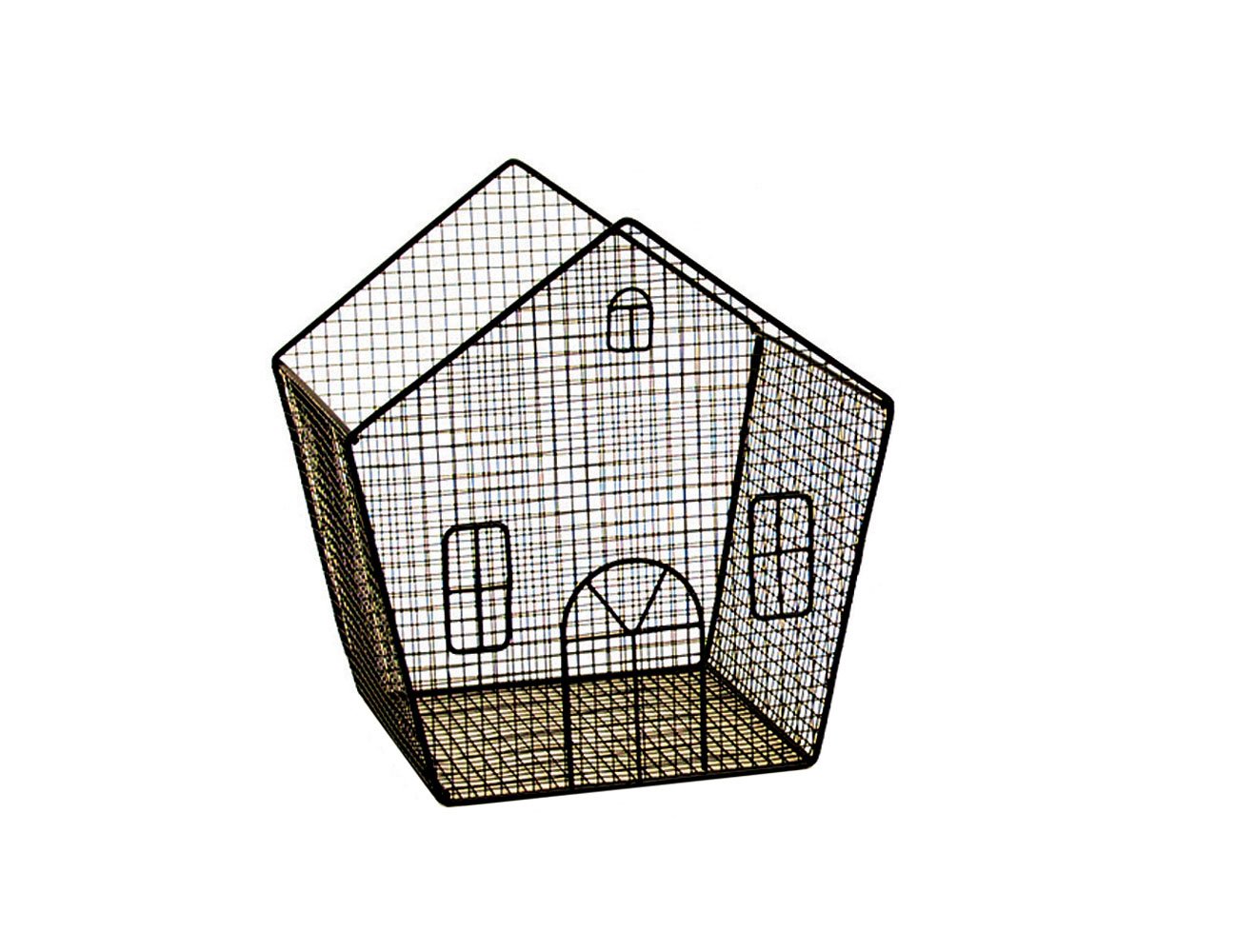 Wald Imports Black Metal 8" Desk Storage Wire House