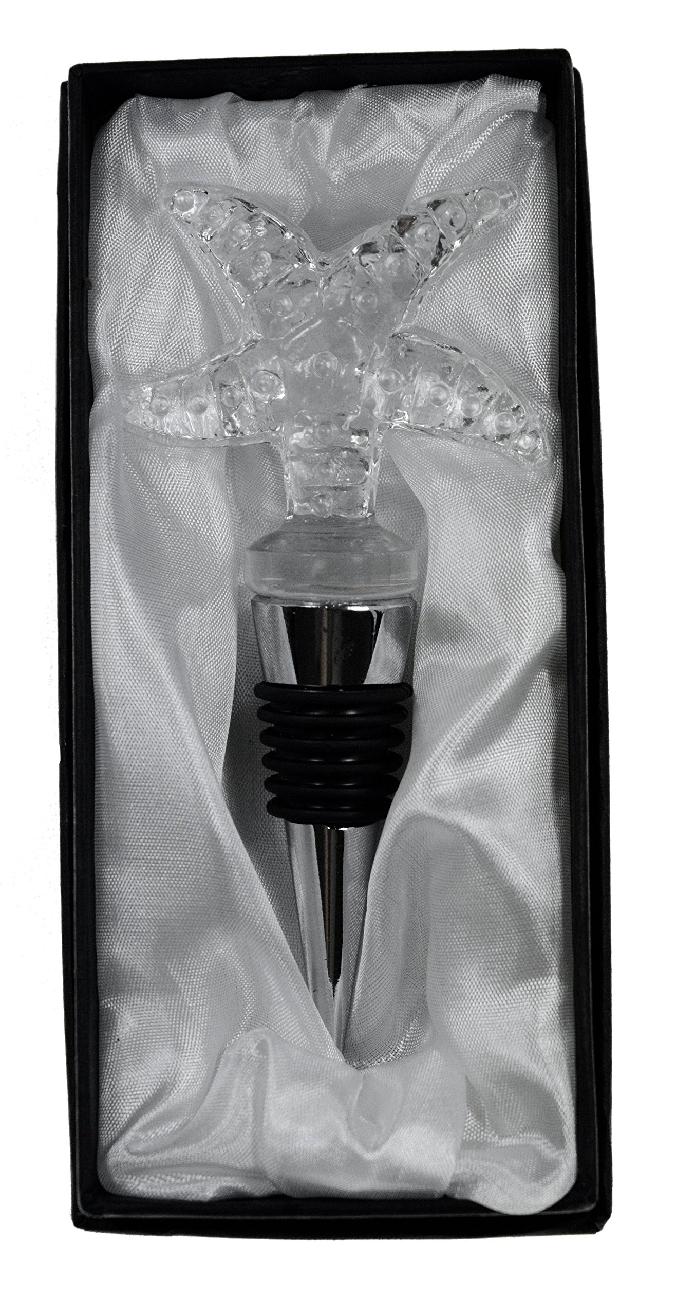 Glass Starfish Wine Stopper - Wine Bottle Stopper, Decorative, Unique, Eye-Catching Glass Wine Stoppers – Starfish Gifts, Beach/Nautical Décor, Wine Accessories Gift for Hostess - Wine Corker / Sealer