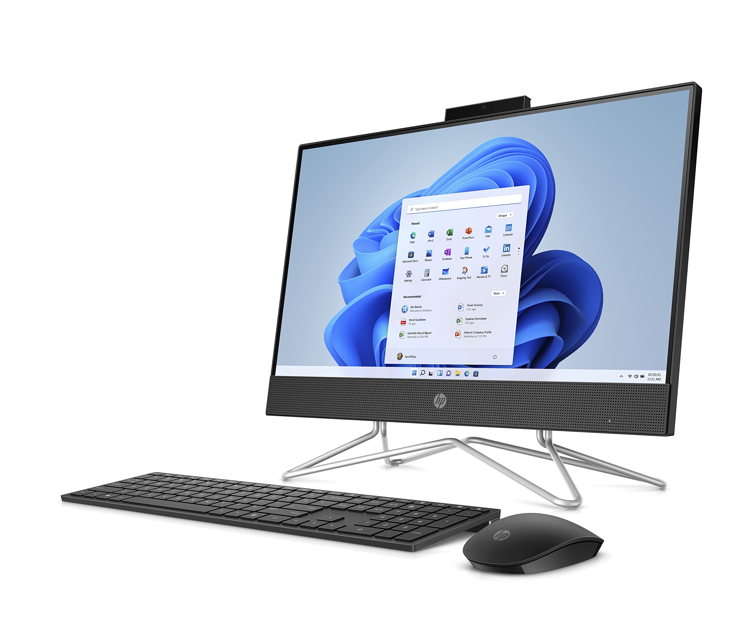 HP 22-dd0133w 21.5" FHD All-in-One Intel Pentiumn J5040 2.0GHz 4GB RAM 128GB SSD Windows 11 Home S Mode Jet Black (Renewed)