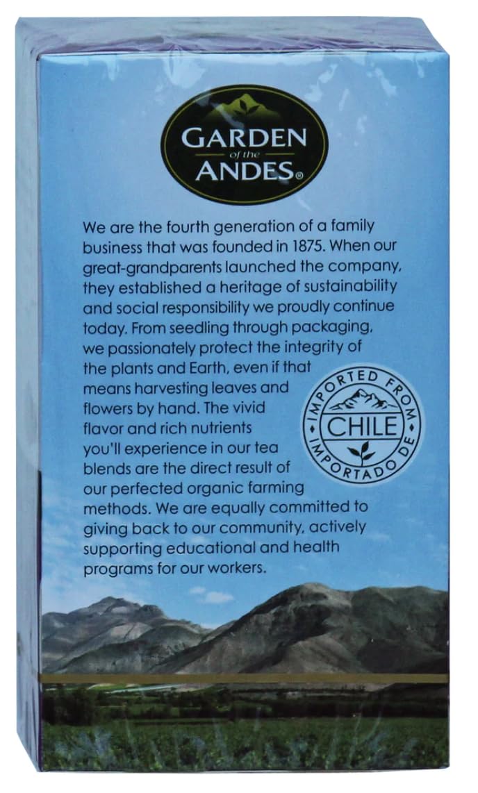 Garden of the Andes Herbal Organic Decaf Lemon Verbena Hot Tea Bags, 0.9 oz, 20 Tea BagCount