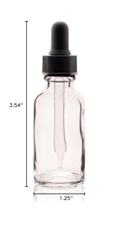 Premium Vials B36-pk12 Boston Round Glass Bottle with Dropper, 1 oz Capacity, Clear (Pack of 12)