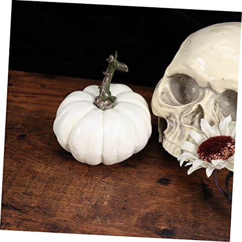 Garneck 18 Pcs Home Decor White Pumpkin DIY Pumpkin Simulation Pumpkin Mold Fake Pumpkin Dining Table