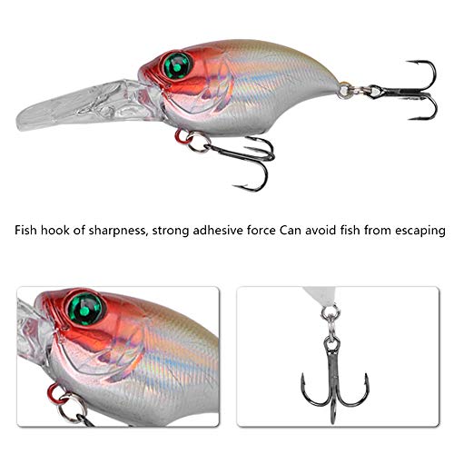 HOLPPO 3PCS Fishing Bait,Durable ABS Deep Diving Fishing,Easy to Attract Artificial Simulation Lifelike Bait Fishing Tackle(3.9in-red)