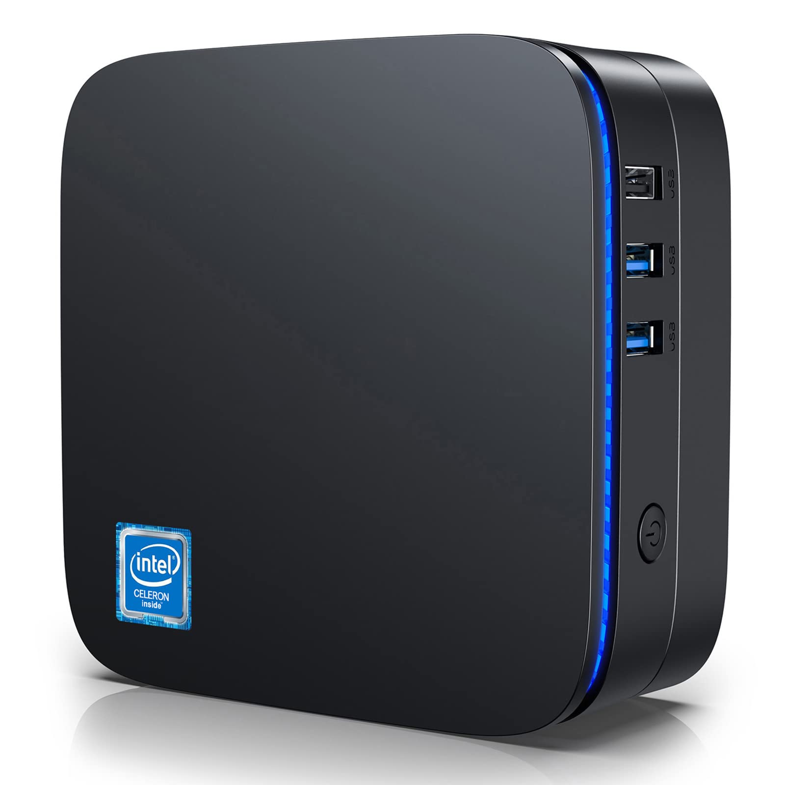 KAMRUI Mini PC, 8GB RAM/128GB ROM Windows 10 Pro Mini Computer Intel Celeron Processor J3455 Desktop Computer Support 4K HD/Dual HDMI/Gigabit Ethernet/Dual-Band for Business School Home