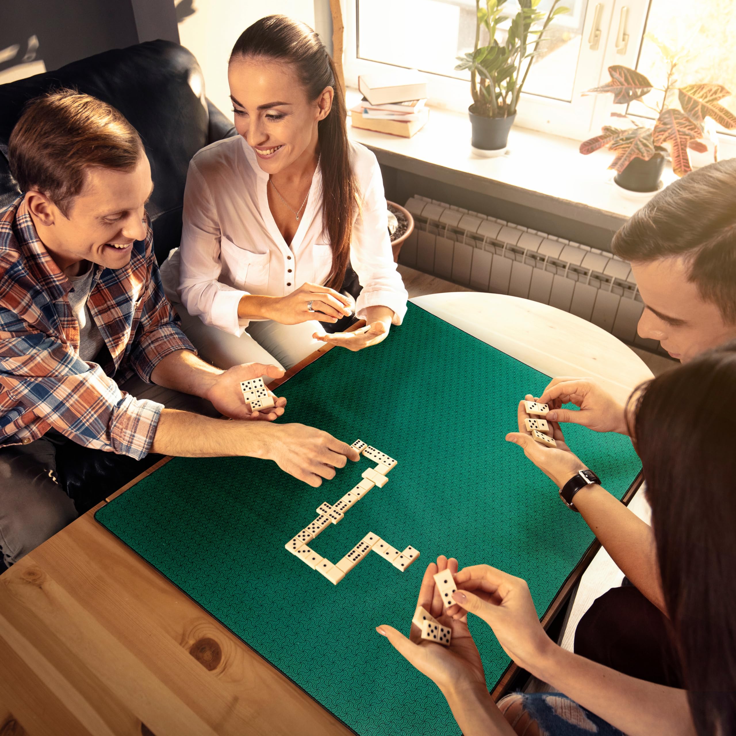 Feltectors Board Game Playmat | 36 x 48 in. Blue Table Topper Playmat Cover for Gaming Mahjong Top Black RPG, Dice Games | Neoprene Table Mat Water Resistant with Carry Storage Case 3 x 4 ft.