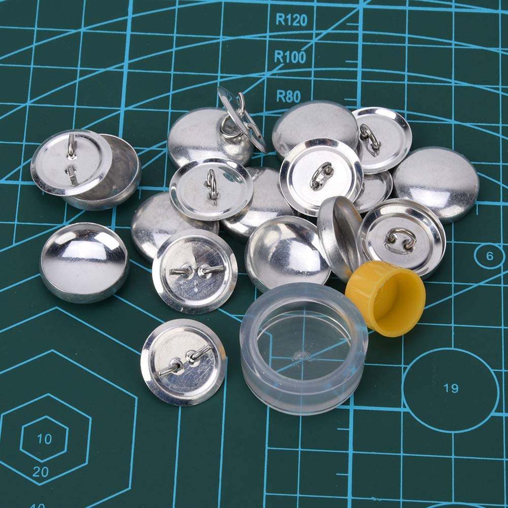 DIY Handmade Wrapped Cloth Cover Buttons Kit,Round Metal Buckle Blank Base Simple Press Button Wrapping Machine for Jewelry Gift Toys Accessories(20mm)