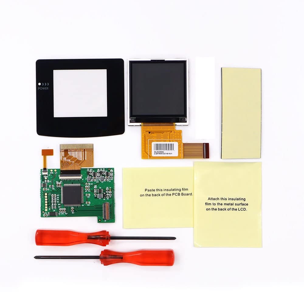 HISPEEDIDO 2.2 inch Color Changing LCD Backlit Screen Kits Replacement Backlight Mod Kits For GameBoy Color GBC Consoles Accessories (2.2" smaller Display) No need welding or cutting