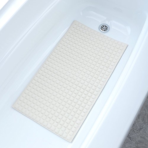 SlipX Solutions Cream Pillow Top Plus Safety Bath Mat Provides The Very Finest in Cushioned Comfort and Slip-Resistance (Over 700 Air-Filled Pockets, 200 Suction Cups, Natural Rubber)