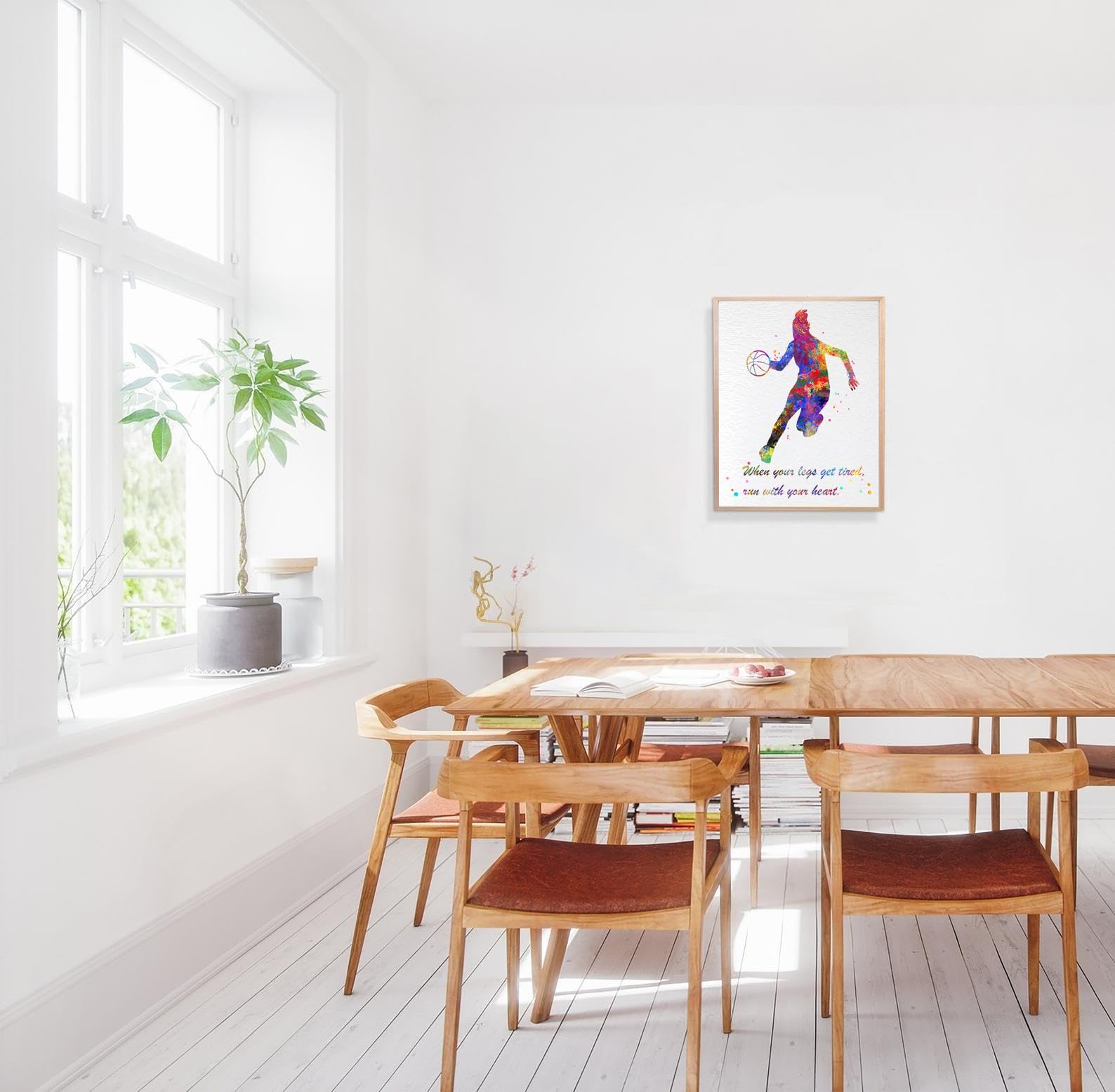Dignovel Studios 8X10 Unframed Basketball Girl When Your Legs Get Tired Motivational Watercolor Art Print Poster Housewarming Wall Giclee Office Home Decor DN521