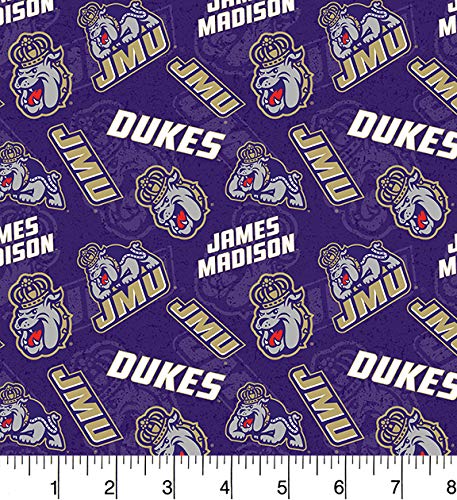 SYKEL ENTERPRISES Jame Madison University Cotton Fabric with New Tone ON Tone Design Newest Pattern
