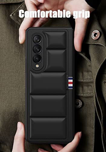 SHIEID Samsung Z Fold 3 Case, Fold 3 Case Leather, Air Vest Phone Case Galaxy Z Fold 3 Case Compatible with Samsung Galaxy Z Fold 3 5G, Silver