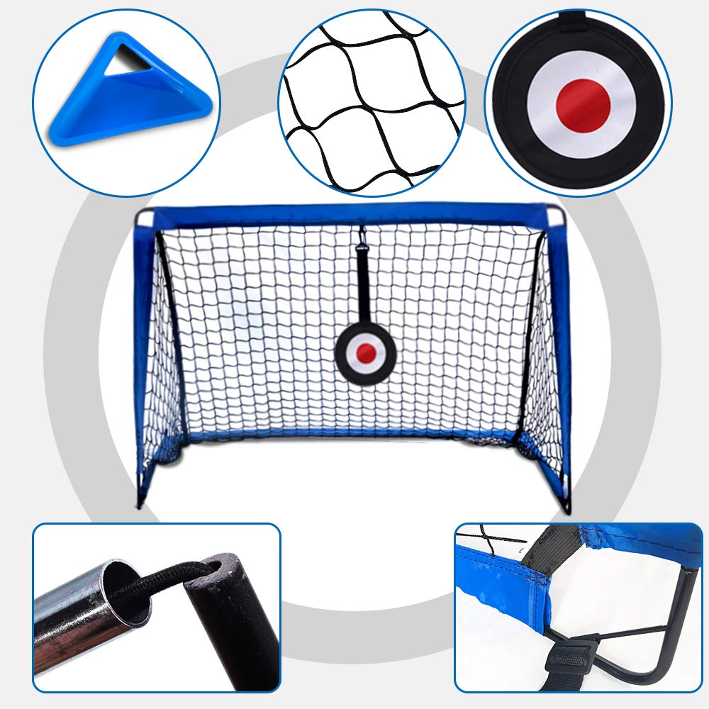 E-SDS Kids Soccer Goals for Backyard, Set of 2 Pop Up Soccer Goals with Aim Target, Agility Training Cones, and Carrying Case – 4FT Partable Football Goal Nets