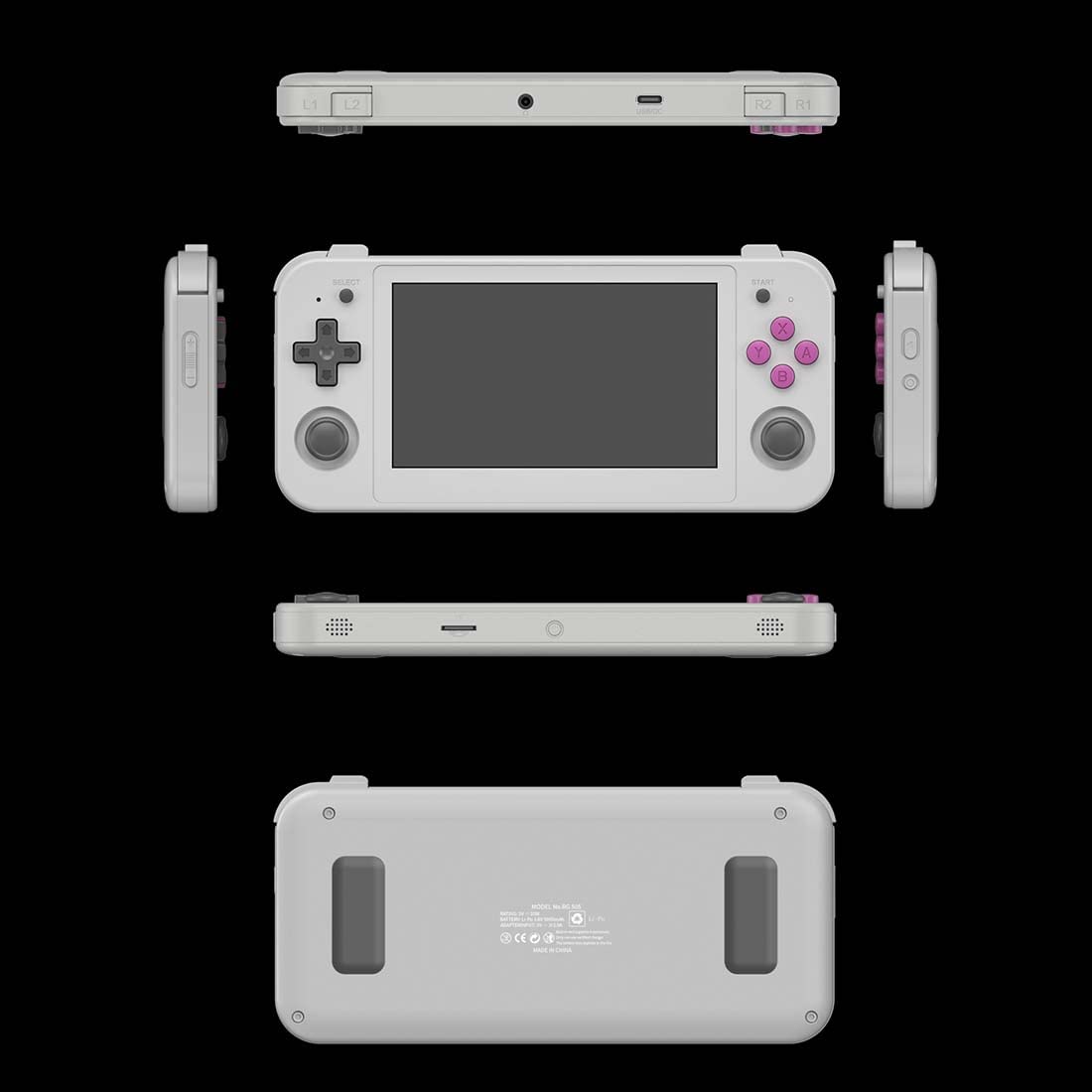HYUA 4+128G RG505 Game Console, Handheld Game for Kids Portable Retro Video Game, Birthday Present for Children Adults (Grey)