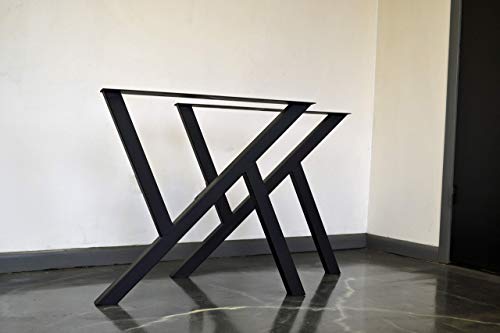Metal Table Legs, Offset X-Frame Style - Any Size and Color