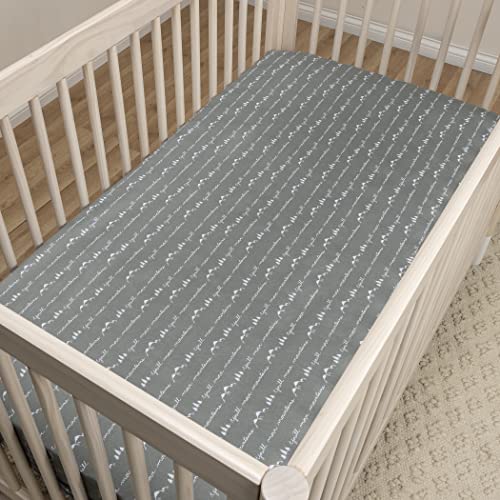 Sammy & Lou Mountain Cabin 2-Pack Microfiber Fitted Crib Sheet Set, Fits Standard Crib Mattress 28 in x 52 in; Fully Elasticized,
