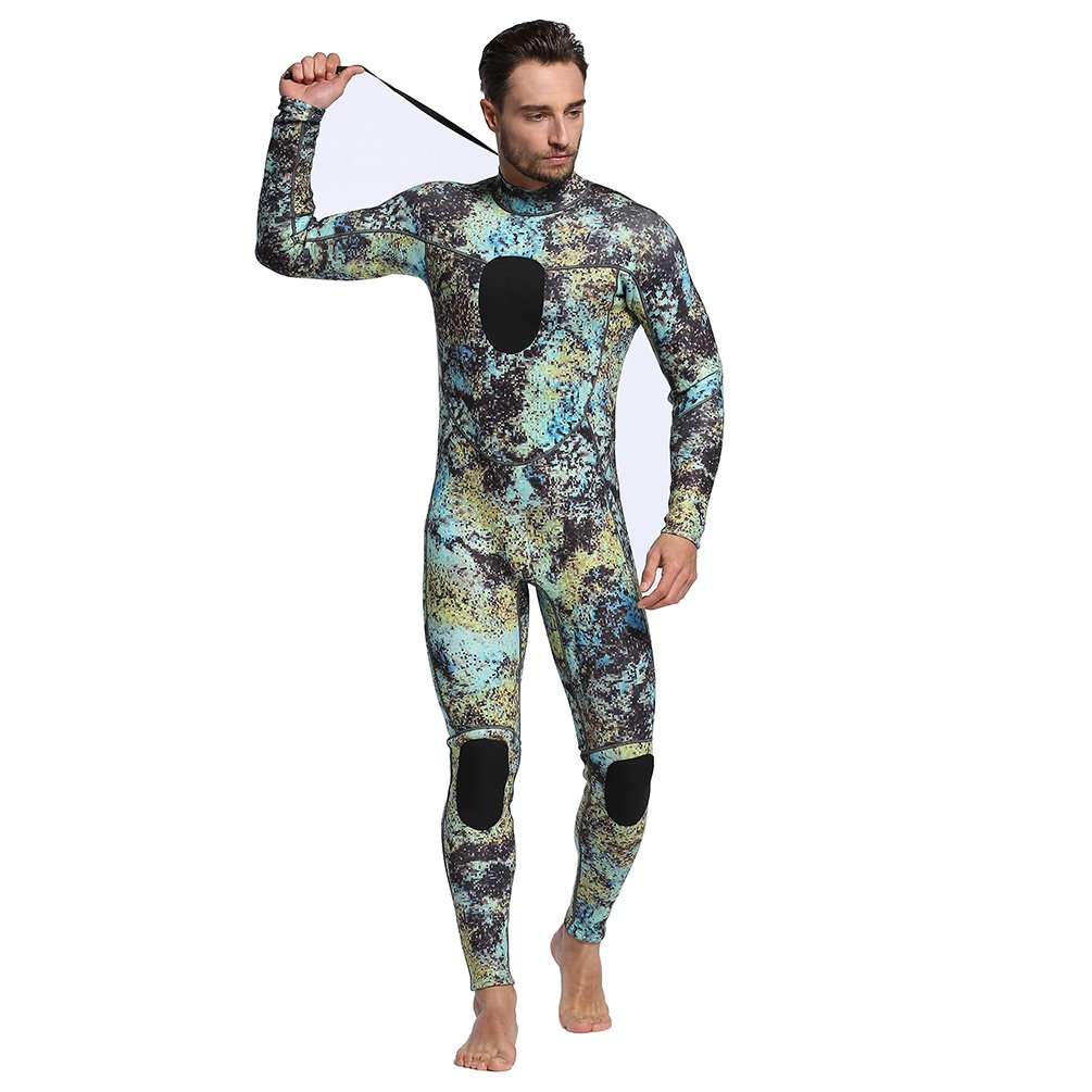Dyung Tec Wetsuits Mens 3MM Camo Neoprene Scuba Diving Unisex One Piece Sport Skin Spearfishing Full Suit (L)
