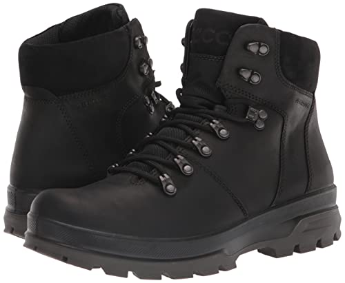 ECCO Men's Rugged Track High Waterproof Hiking Boot, Black, 8-8.5
