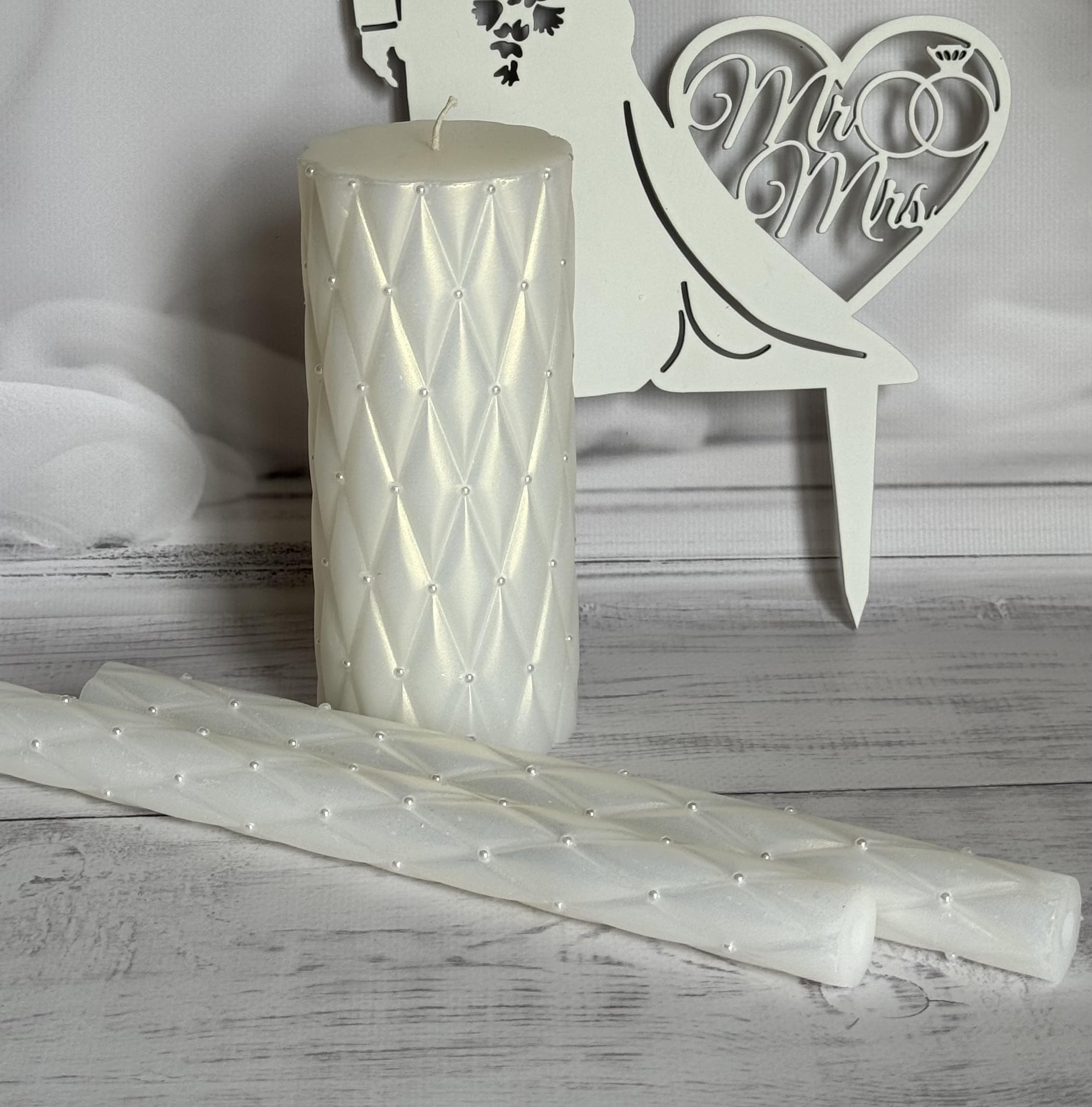 Magik Life Unity Candle Set for Wedding - Wedding Unity Set for Reception and Ceremony - Candle Sets - 6 Inch Pillar and 2 * 10 Inch Tapers