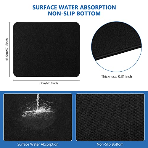 HBGOTL Urinal Mats for Men Bathroom (12 Pieces) | Urinal Pads | Urinal Floor Mats Under Urinal | Anti-Slip | Super Absorbent | Long Lasting | Black | Rectangular Shape