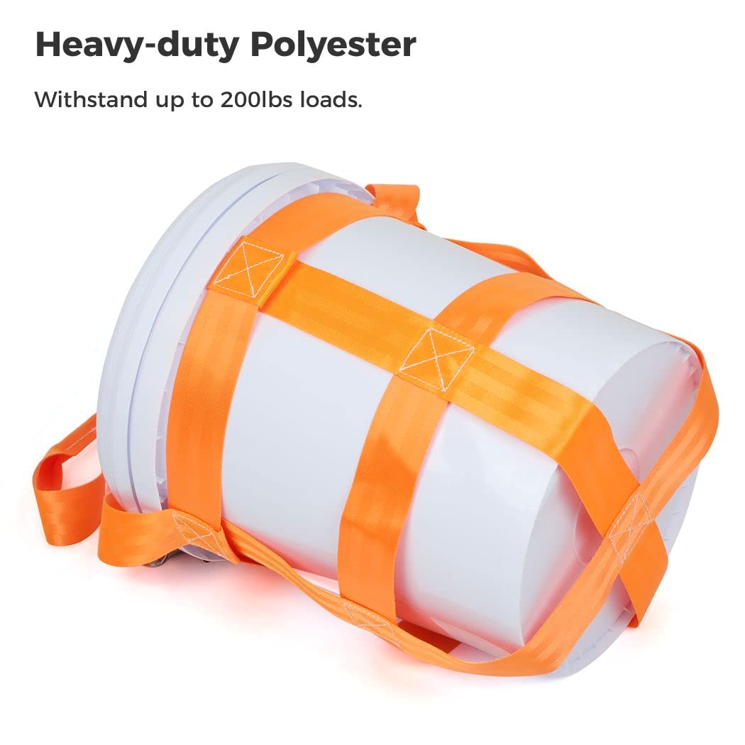 Homaisson Bucket Sling, Heavy Duty Polyester Bucket Strap for 5-Gal Buckets, Carry 200lbs Loads, High Strength Bucket Sling for Carrying Heavy Buckets, Big Bottles, Paint Cans