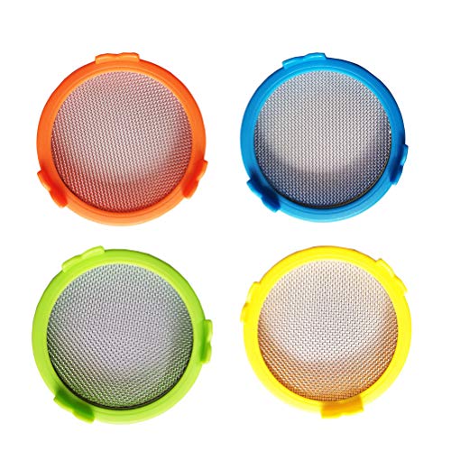 Plastic Sprout Lid,Stainless Steel Split Sprouting Lids for Sprouts Broccoli Alfalfa Mustard Mung Beans (Colorful)