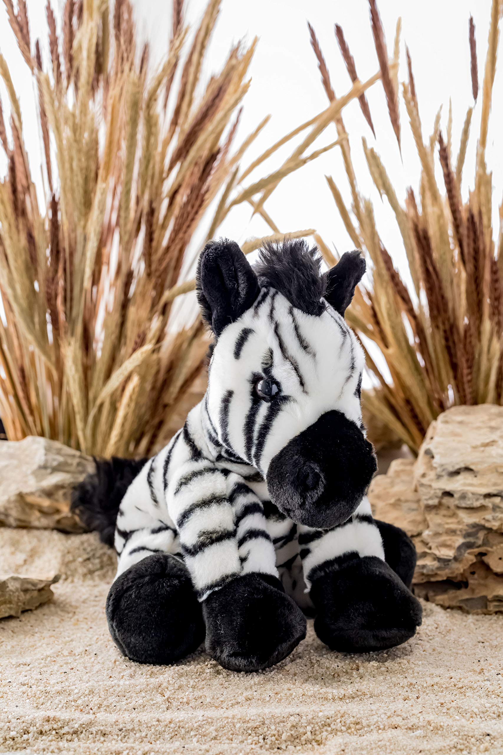 Wildlife Tree 12 Inch Stuffed Zebra Plush - Soft and Floppy Animal Kingdom Collection Toy for Creative Play and Learning